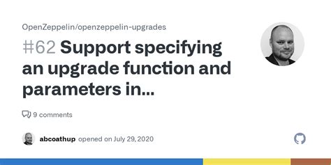 Support Specifying An Upgrade Function And Parameters In Upgradeproxy · Issue 62 · Openzeppelin