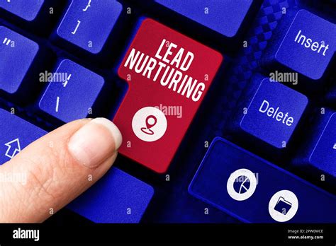 Handwriting Text Lead Nurturing Internet Concept Method Of Building A Relationship With