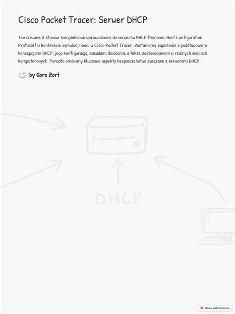 Cisco Packet Tracer Server Dhcp Pdf