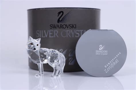 Figure Swarovski Wolf Boxed Certificate Crystal Auction