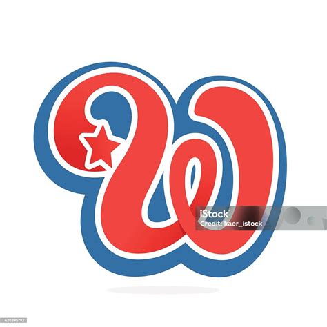 빈티지 야구 스타일의 스타와 W 문자 아이콘 알파벳 W에 대한 스톡 벡터 아트 및 기타 이미지 알파벳 W 0명 Championship Istock