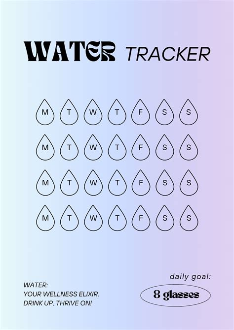 Water Intake Tracker Template Afrodezt Technical Institute Ltd