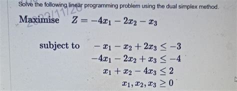 Solved Solve The Following Linear Programming Problem Using