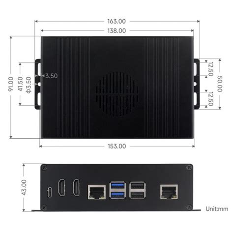 Multi Functional All In One Mini Computer Kit Designed For Raspberry Pi 5 Aluminum Alloy Case