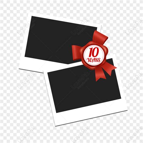 포토 프레임 일러스트 블랙 왁스 인감 빨간색 10 주년 요소기념하다하얀 Png 일러스트 무료 다운로드 Lovepik