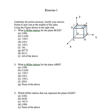 Solved Exercise 1 Underline All Correct Answers Justify