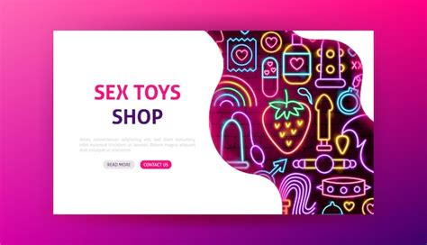 Premium Vector Sex Toys Neon Landing Page Vector Illustration Of Adult Shop Web Banner