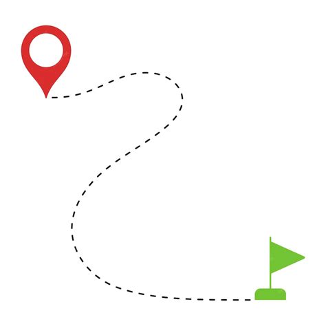 위치 핀에서 플래그 경로 무료 벡터