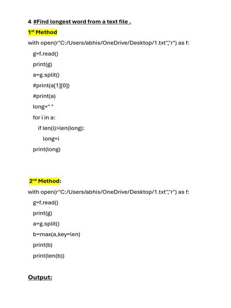 4find Longest Word From A Text File Pdf