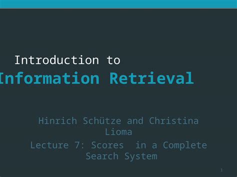 Pptx Introduction To Information Retrieval Introduction To