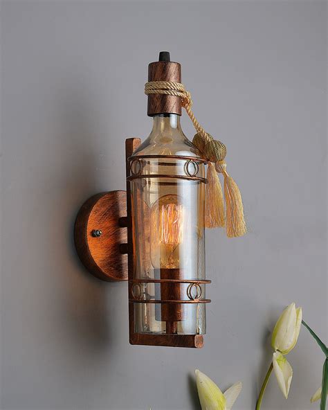 Rustic Wall Sconce Glass Oil Lantern Vintage Galvanized Ships