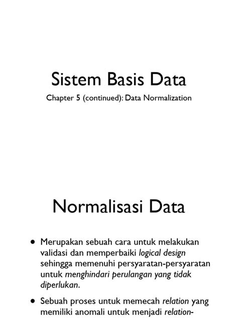 Chap09 Data Normalization Pdf Chap09 Data Normalization Pdf
