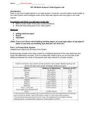 Building A Scale Model Of The Solar System Course Hero