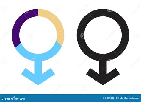 Male Sex Icon Set Colorful Male Sign Male Icon Multi Color Gender Equality Icon Stock Vector