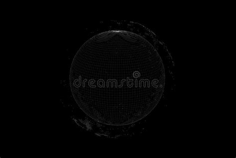 Abstract 3d Sphere On A Dark Background Vector Illustration Stock
