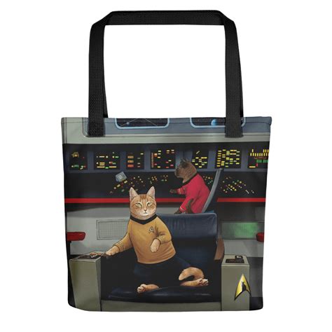 Star Trek The Original Series Kirks Chair Cat Premium Tote Bag The
