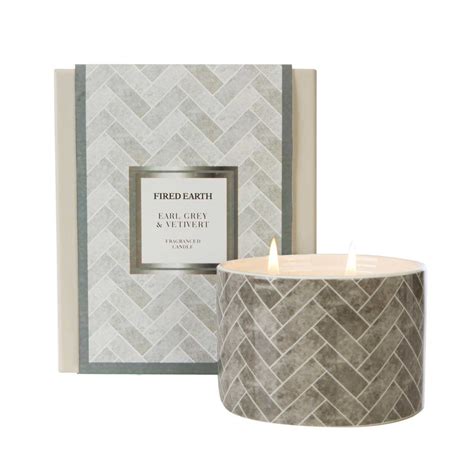 Fired Earth Earl Grey And Vetivert Large Ceramic Candle Portmeirion