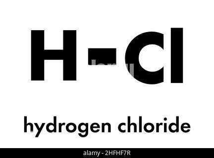Hydrogen Chloride HCl Molecule Chemical Structure Highly Corrosive Mineral Acid Acid