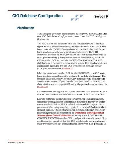 Cio Database Configuration Abb Solutionsbank