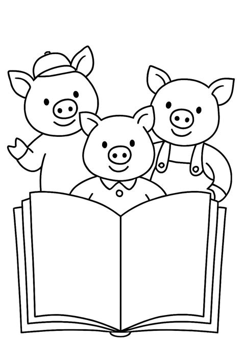 Los Tres Cerditos Imprimible Gratis Para Colorear Imprimir E Dibujar