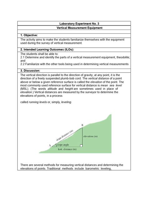 Laboratory Experiment No Pdf Surveying Science