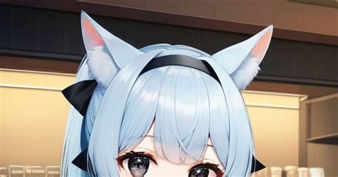 青髪 青髪ポニテ猫耳ちゃん ちびコロのイラスト Pixiv