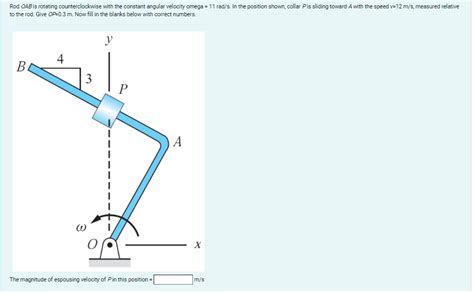 Solved Rod Oab Is Rotating Counterclockwise With The