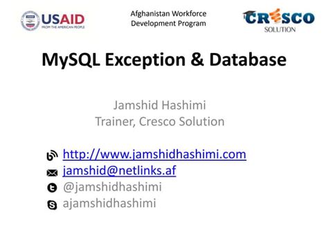 exception and database ppt