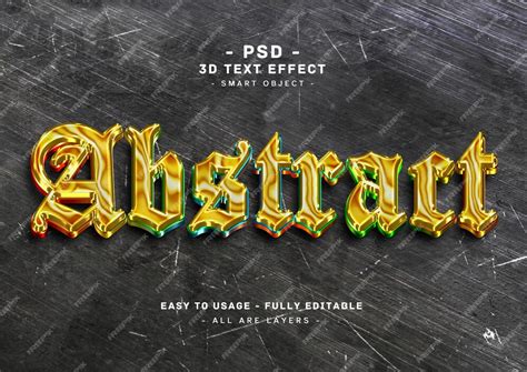 Premium Psd Abstract 3d Yellow Colors Text Effect