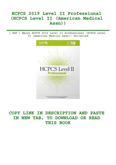 PDF Ebook HCPCS 2019 Level II Professional HCPCS Level II American Medical Assn Unlimited