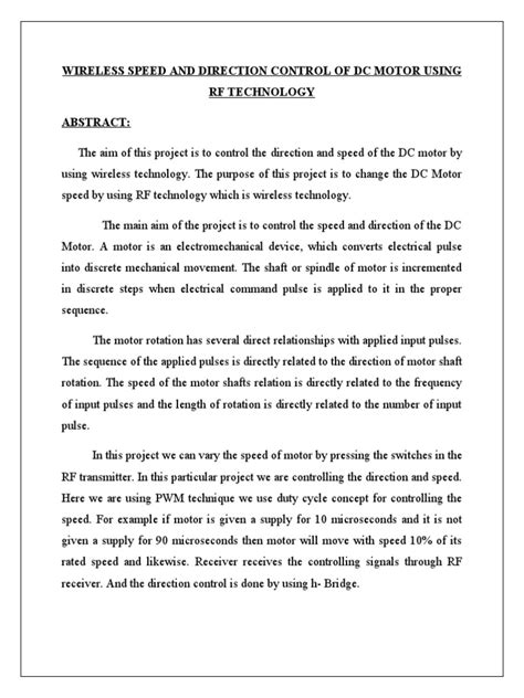 26wireless Speed And Direction Control Of Dc Motor Using Rf Technology Pdf