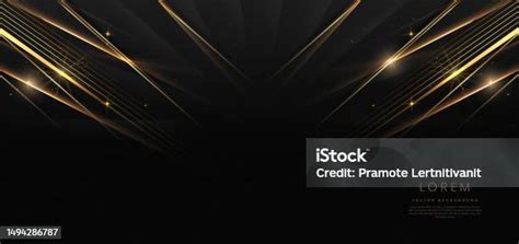 황금빛 조명 효과가 반짝이는 추상적인 우아한 검은색 배경 고급 템플릿 디자인 배경 주제에 대한 스톡 벡터 아트 및 기타 이미지 배경 주제 검은색 상 Istock