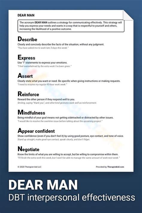 Dear Man Dbt Interpersonal Effectiveness Worksheet Worksheets Library