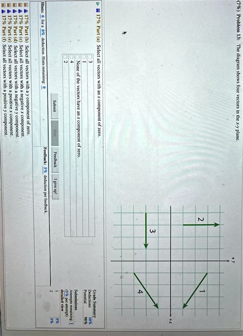 7 Problem 13 The Diagram Shows Four Vectors In The X Y Plane 17 Part A Select All Vectors With