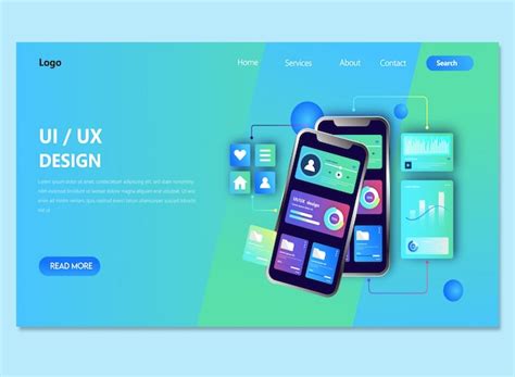 premium vector gradient uiux landing page