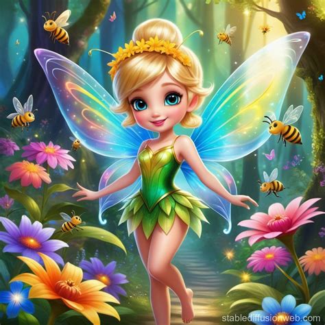 Tinkerbell S Shimmering Dance In Rainbow Space Suit Stable Diffusion Online