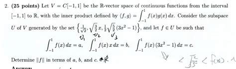 solved 25 ﻿points ﻿let v c[ 1 1] ﻿be the r vector space of