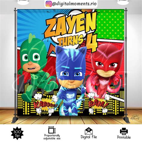 Pj Masks 8x8 Custom Backdrop Design Digital File Only In 2024 Backdrop Design Backdrops