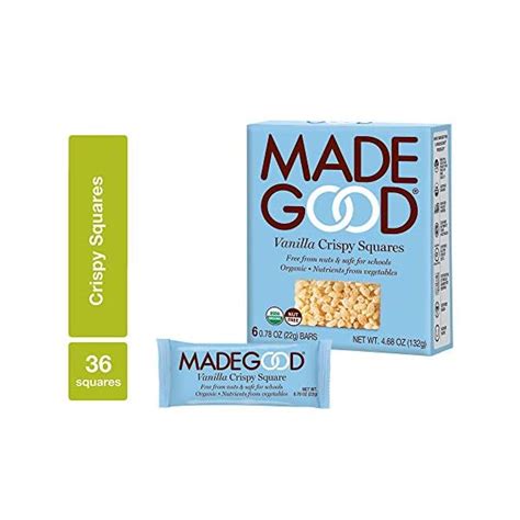 Madegood Crispy Squares Vanilla 36 Count Gluten Free Snacks Gourmetian
