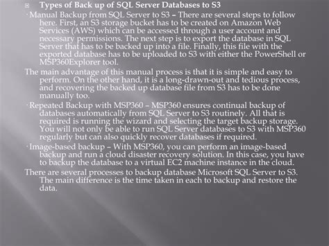 Ppt Backing Up Microsoft Sql Server Database To Amazon S3 Powerpoint