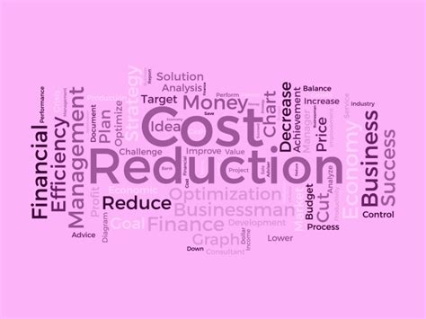 Cost Reduction Word Cloud Template Efficiency Vector Image