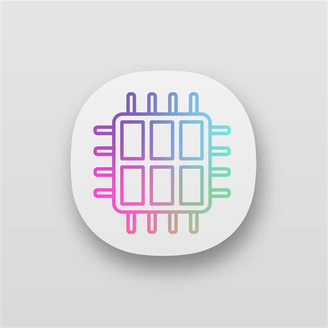 App Pictogram Met Zes Kernen Ui Ux Interface Hexa Microprocessor