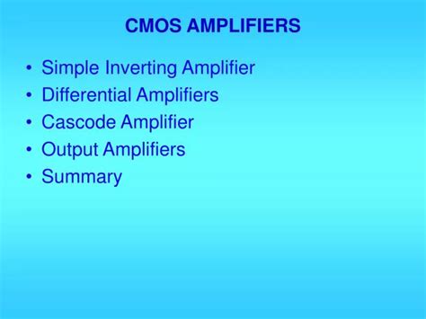 PPT CMOS AMPLIFIERS PowerPoint Presentation Free Download ID 5647581