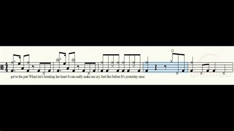 Yesterday Once More악보영상 The Carpenters Drumtab 드럼악보 Drumscore