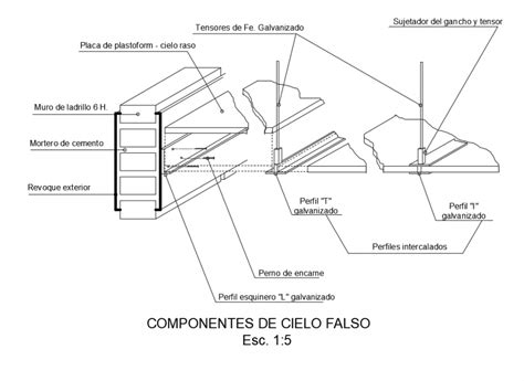 Components Of Offices False Ceiling Structure Details Dwg File Cadbull