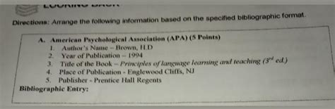 Bibliographic Entry How To Arrange This Brainlyph