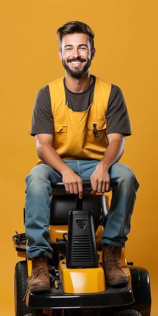 Premium Photo Efficient Assembly Line Worker On Solid Blue Background