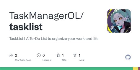 GitHub TaskManagerOL Tasklist TaskList A To Do List To Organize Your Work And Life
