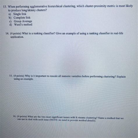 Solved 3 When Performing Agglomerative Hierarchical