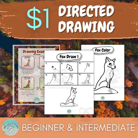 Fox Directed Drawing Worksheets Beginner And Intermediate By Teach Simple